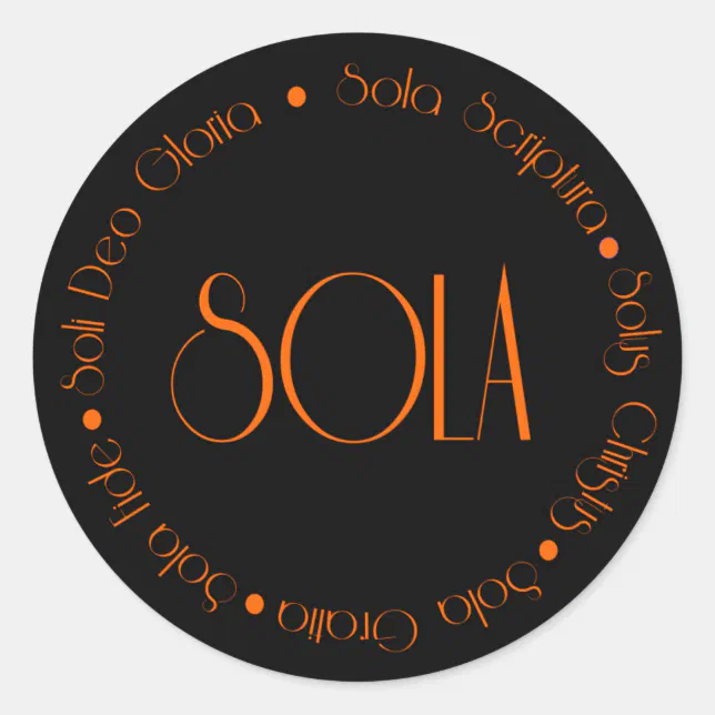 5 Solas Classic Round Sticker | Zazzle