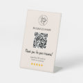 5 Star Review QR Code Business Reviews Pink Pedestal Sign | Zazzle