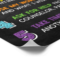 5 Steps to Manage Emotions Classroom Behavior Poster | Zazzle