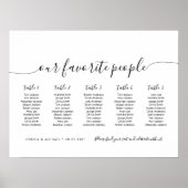 5 Tables Modern Our Favorite People Seating Chart | Zazzle