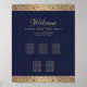 5 Tables Navy Blue Wedding Seating Chart Gold Rose | Zazzle