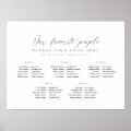 5 Tables Our Favorite People Seating Chart Plan | Zazzle