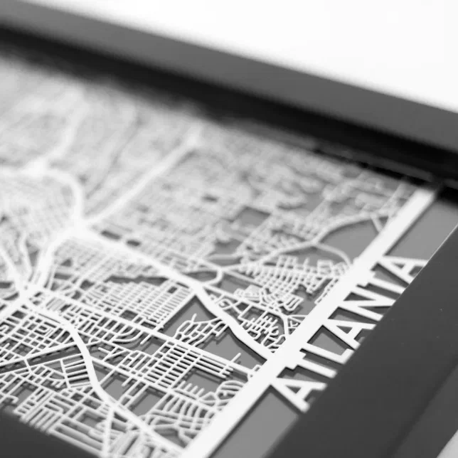 5" X 7" Stainless Steel Cut Atlanta City Map | Zazzle