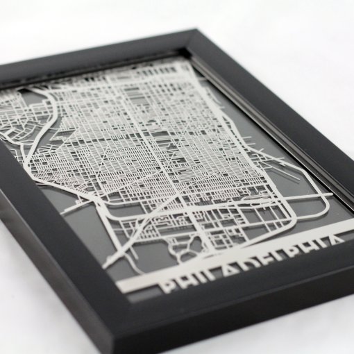 5" X 7" Stainless Steel Cut Philadelphia City Map | Zazzle