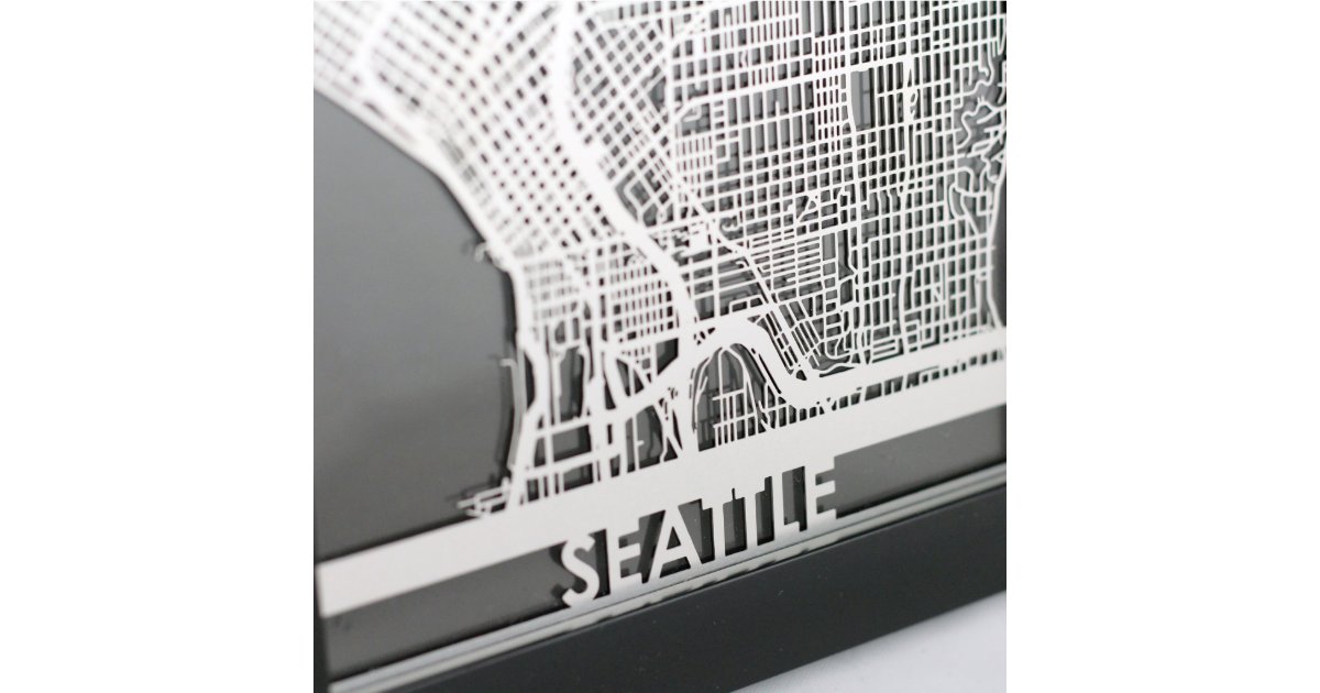 5" X 7" Stainless Steel Cut Seattle City Map | Zazzle