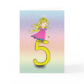 5 Year Old Princess Birthday Card for Girls | Zazzle