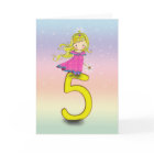 5 Year Old Princess Birthday Card for Girls | Zazzle