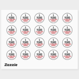 5 Years Clean and Sober Classic Round Sticker | Zazzle