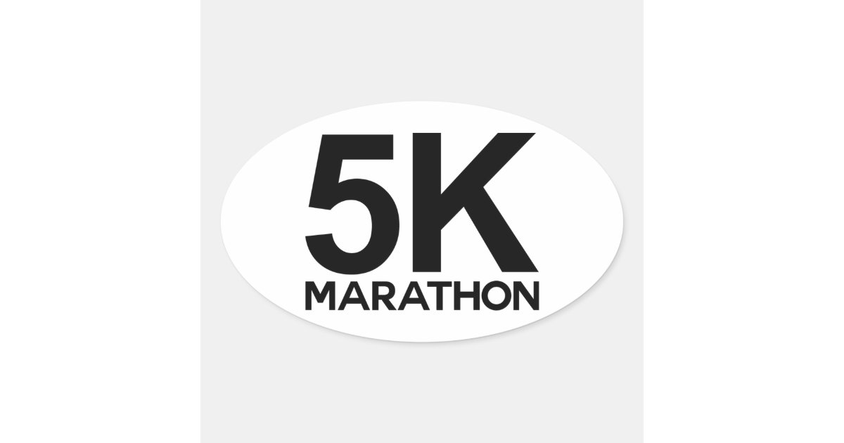 5k Marathon Oval Sticker | Zazzle