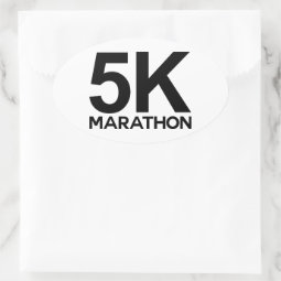 5k Marathon Oval Sticker | Zazzle