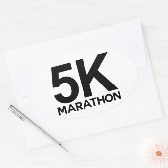 5k Marathon Oval Sticker | Zazzle