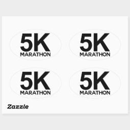 5k Marathon Oval Sticker | Zazzle