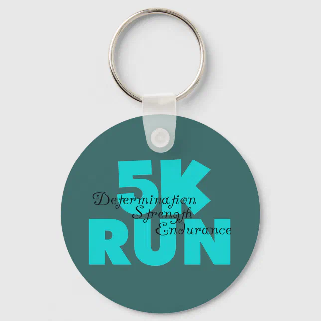 5K Run Aqua Sports Running Keychain | Zazzle