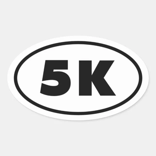 5K Runner Oval Oval Sticker | Zazzle