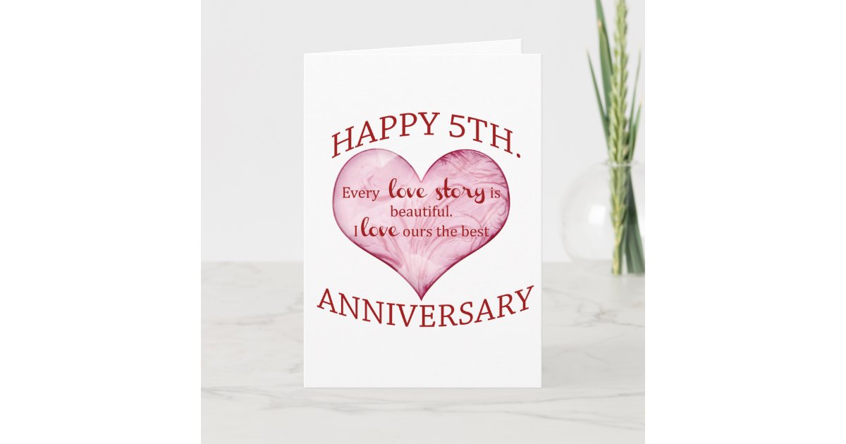 5th. Anniversary Card | Zazzle