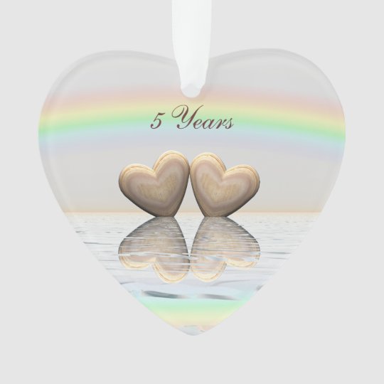 5th Anniversary Wooden Hearts Ornament | Zazzle.com