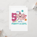 5th Birthday Axolotl Five Year Old Sweet Axolotls Invitation | Zazzle