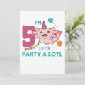 5th Birthday Axolotl Five Year Old Sweet Axolotls Invitation | Zazzle