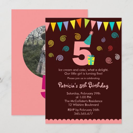 5th Birthday Children's Party Invitation | Zazzle