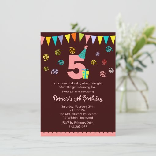 5th Birthday Children's Party Invitation | Zazzle