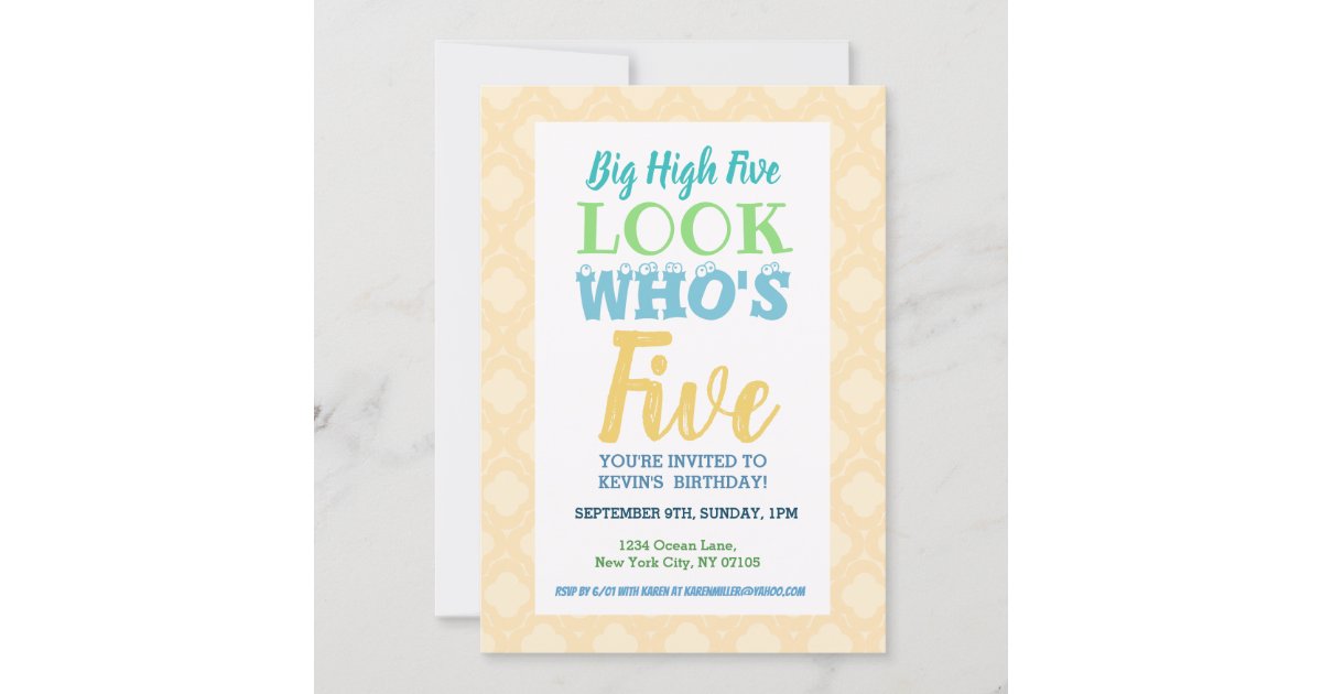 5th Birthday Invitation Wording | Zazzle