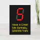 5th Birthday: Red Digital Clock Style "5" + Name Card | Zazzle