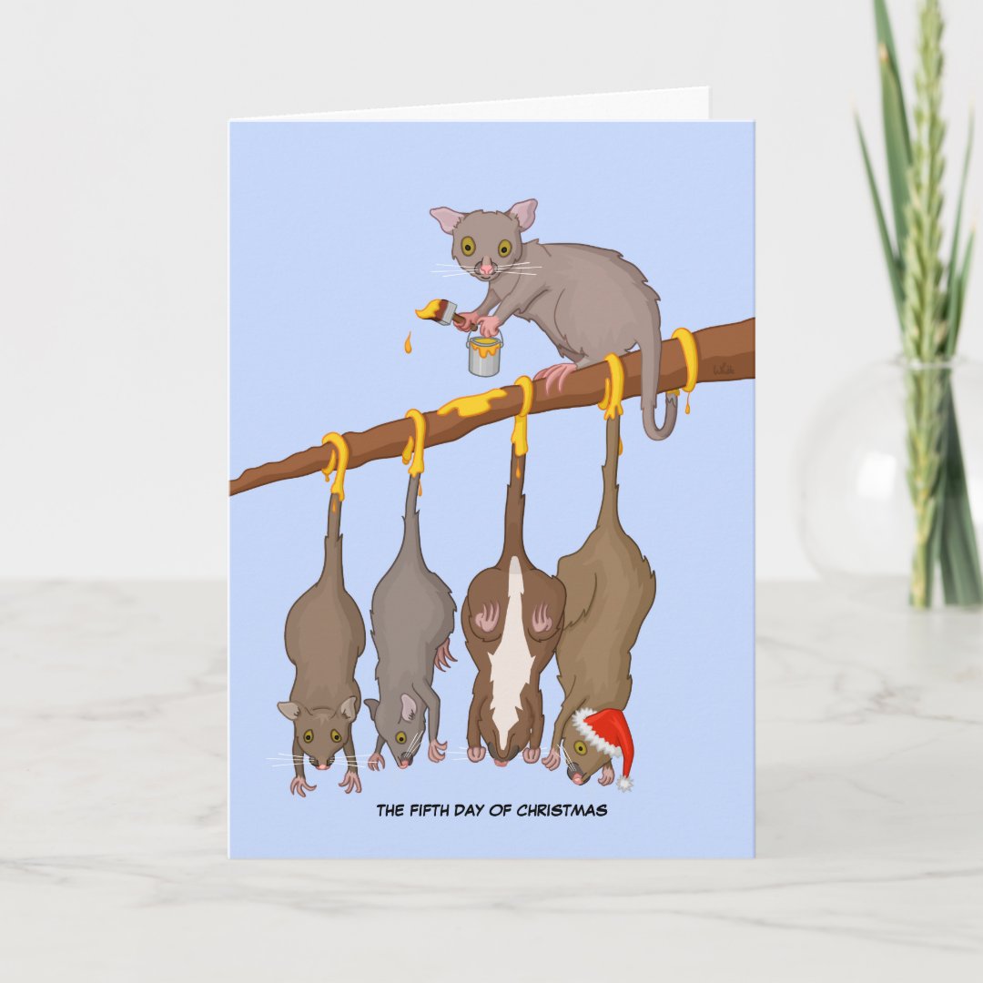 5th Day of Christmas (5 Golden Rings) Card | Zazzle