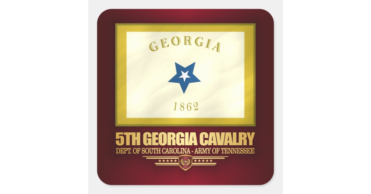 5th Georgia Cavalry Square Sticker | Zazzle