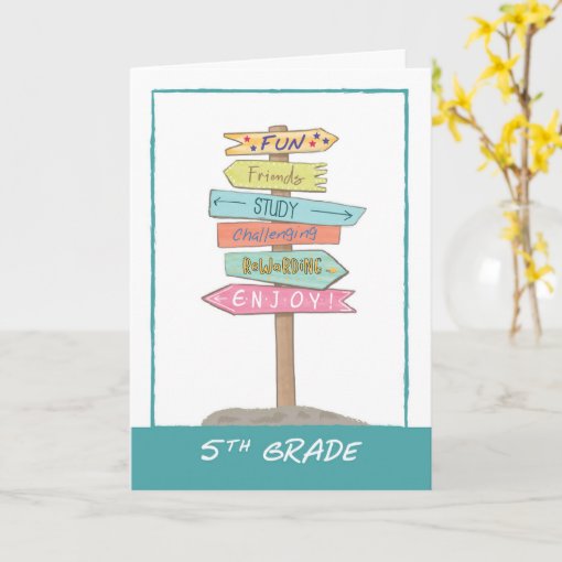 5th Grade Good Luck Back To School Signs Card | Zazzle