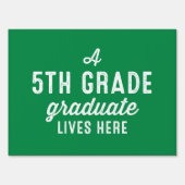 5th grade grad green paw print school yard sign | Zazzle