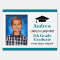 5th Grade Graduate Teal Custom Photo Graduation Sign | Zazzle