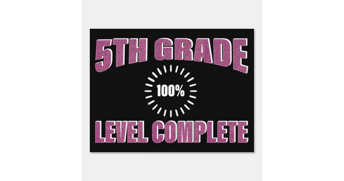5th Grade Graduation School Funny Glitter Pink Sign | Zazzle