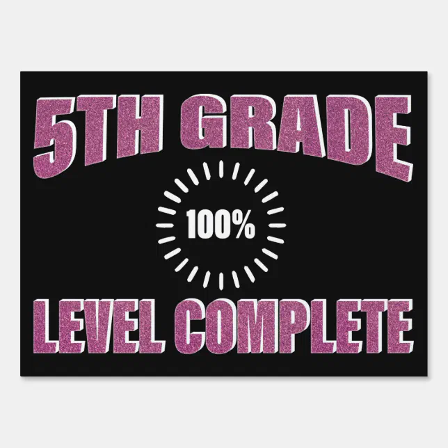 5th Grade Graduation School Funny Glitter Pink Sign | Zazzle