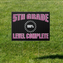 5th Grade Graduation School Funny Glitter Pink Sign | Zazzle
