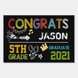 5th Grade Graduation Yard Lawn Sign Class of 2021 | Zazzle