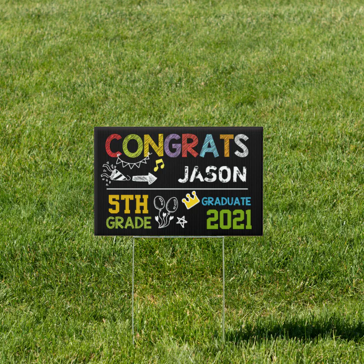 5th Grade Graduation Yard Lawn Sign Class of 2021 | Zazzle