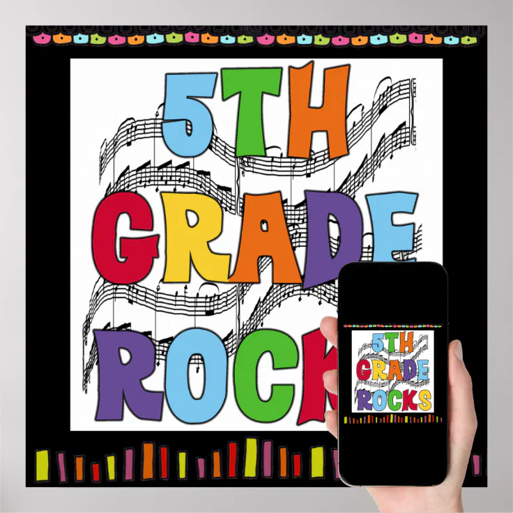 5th Grade Rocks Classroom Poster | Zazzle