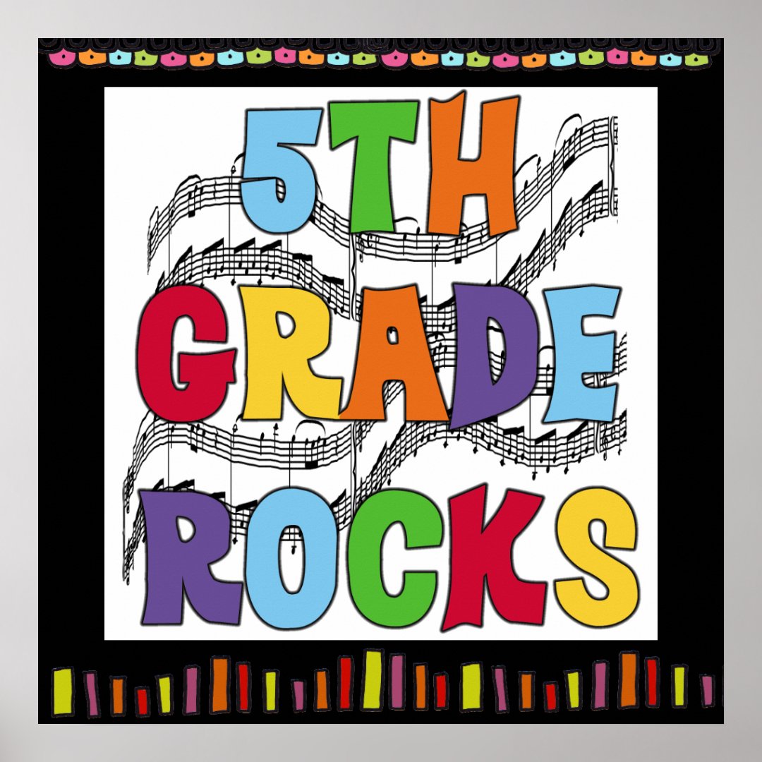 5th Grade Rocks Classroom Poster | Zazzle