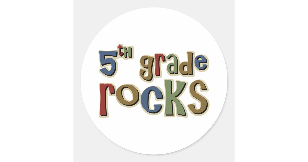 5th Grade Rocks Fifth Classic Round Sticker | Zazzle