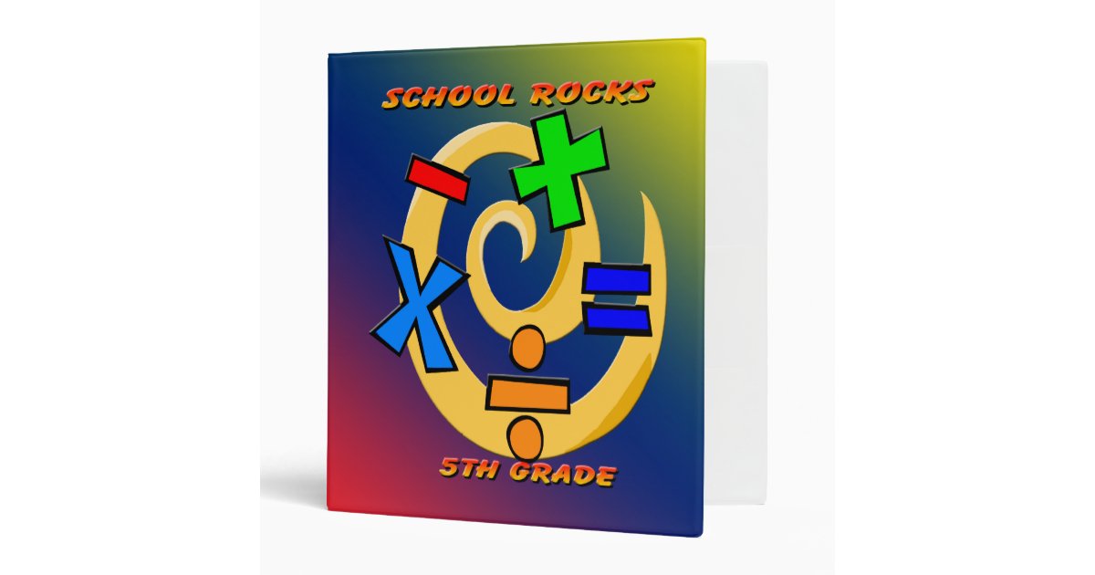 5th Grade Rocks - Math Symbols Binder | Zazzle