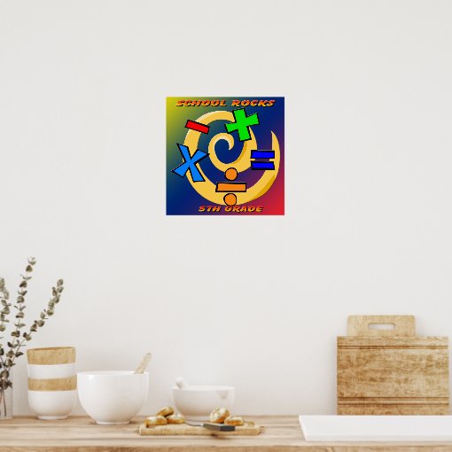 5th Grade Rocks - Math Symbols Poster | Zazzle