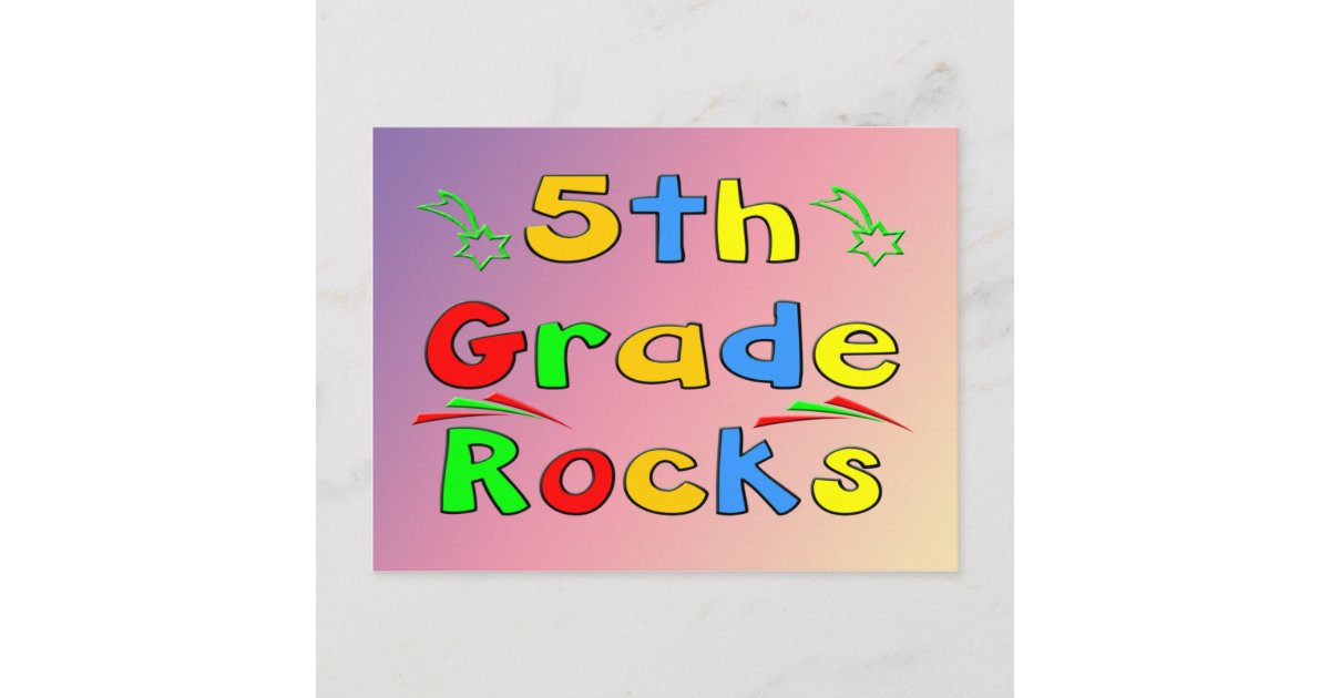 5th Grade Rocks Postcard | Zazzle