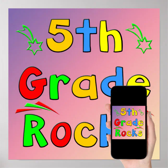 5th Grade Rocks Poster | Zazzle