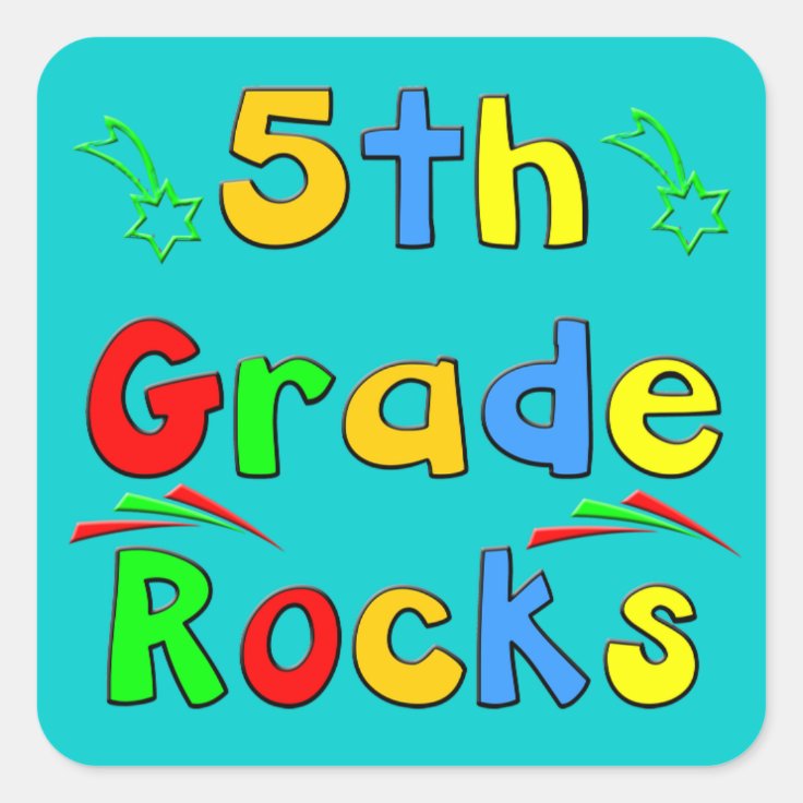 5th Grade Rocks Sticker | Zazzle