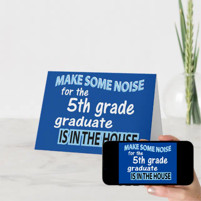 5th Grade School Blue Graduate Congratulations Card | Zazzle