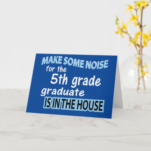 5th Grade School Blue Graduate Congratulations Card | Zazzle