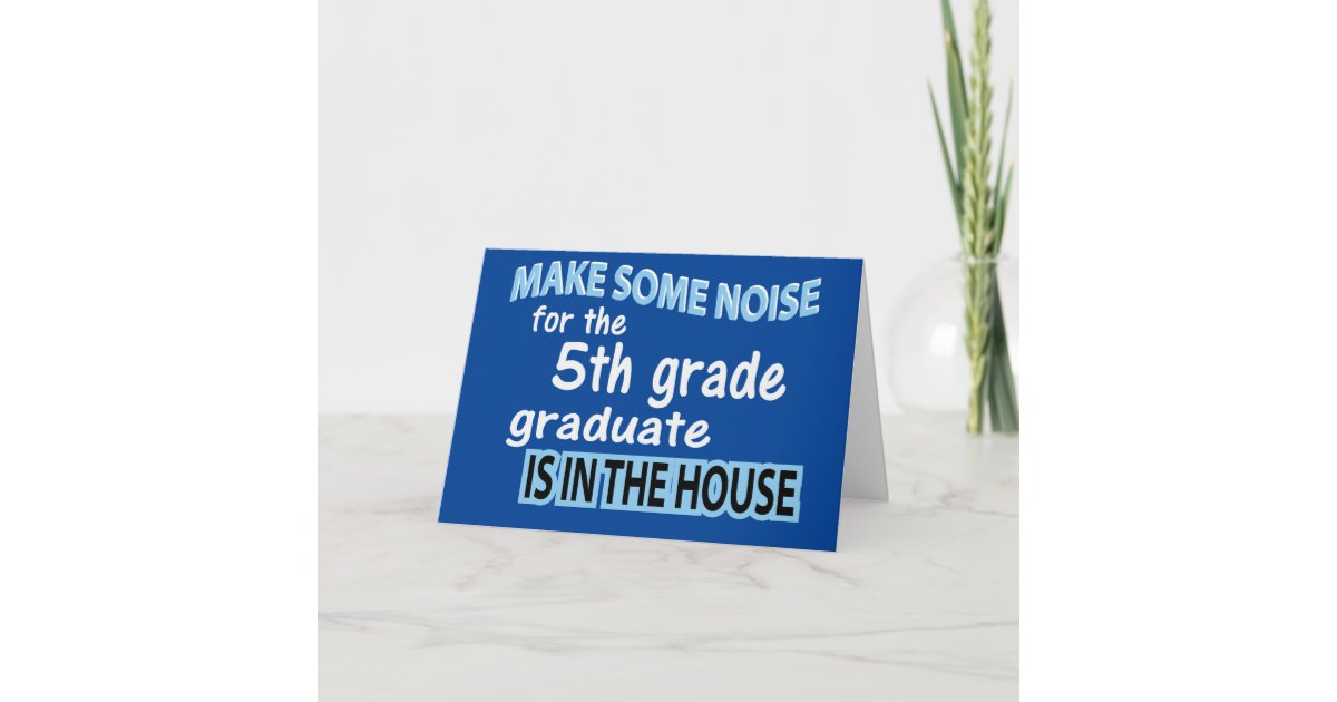 5th Grade School Blue Graduate Congratulations Card | Zazzle