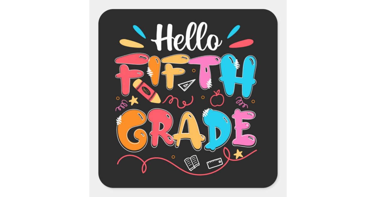 5th Grade Square Sticker | Zazzle