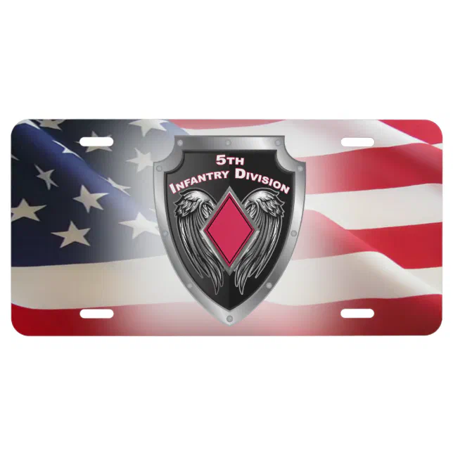 5th Infantry Division American Shield License Plate | Zazzle