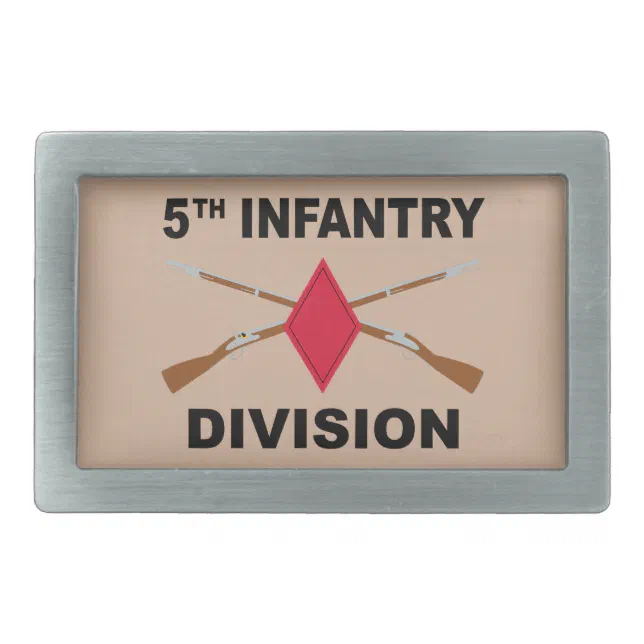 5th Infantry Division - Crossed Rifles - With Text Rectangular Belt ...